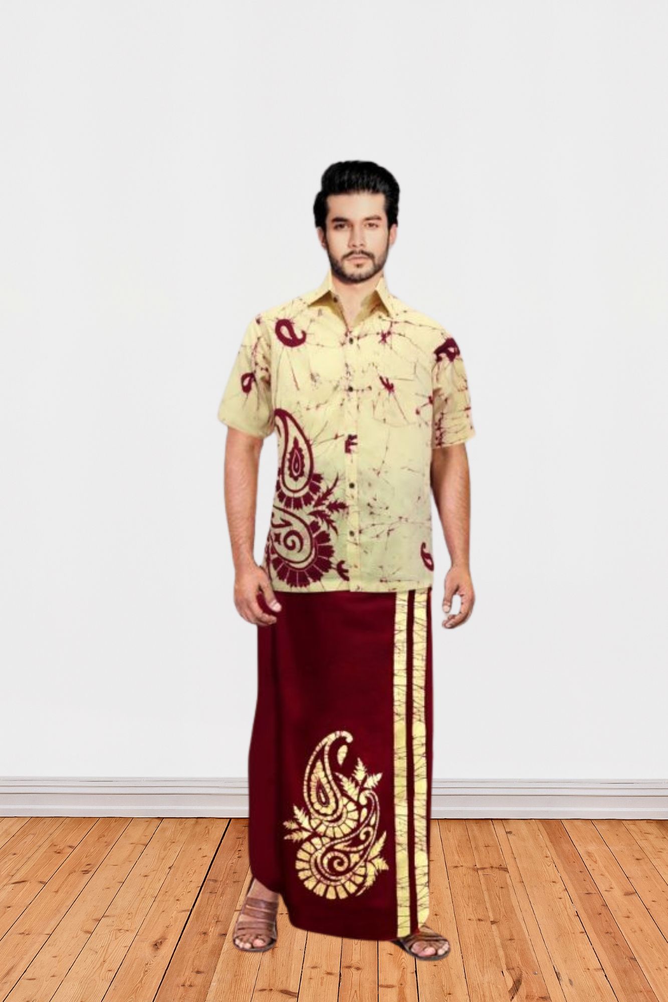 Sri Lankan Batik Shirt and Sarong Kit – NRHM817 | Noor Australia