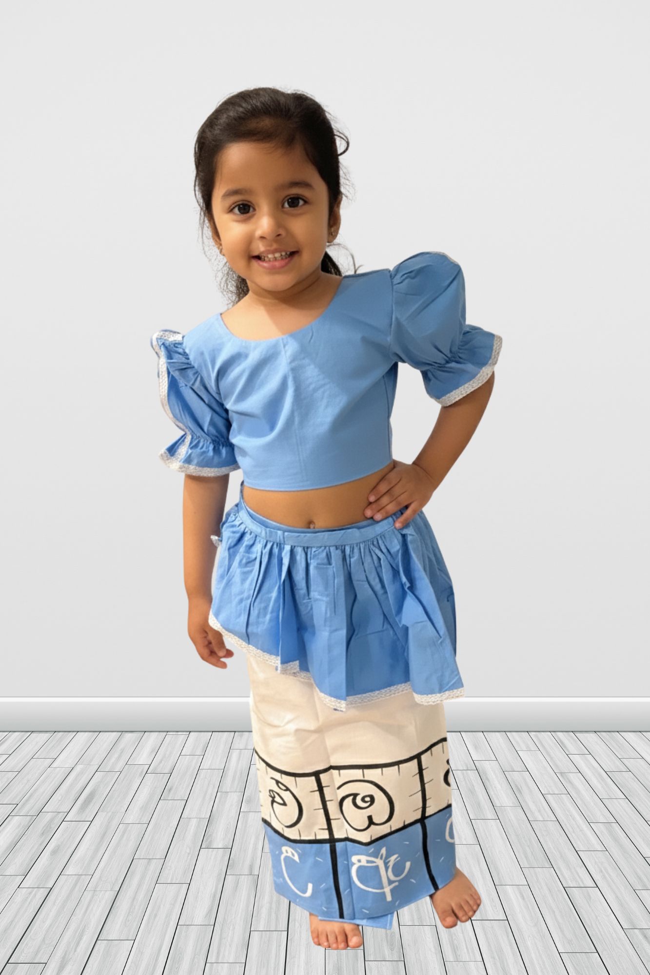 GIRLS FIRST LETTER READING TRADITIONAL LAMA SAREE (REDDA HATTE ...